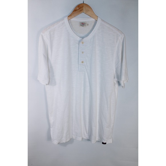 Faherty | Shirts | Faherty Mens Large White Short Sleeve Henley Neck ...